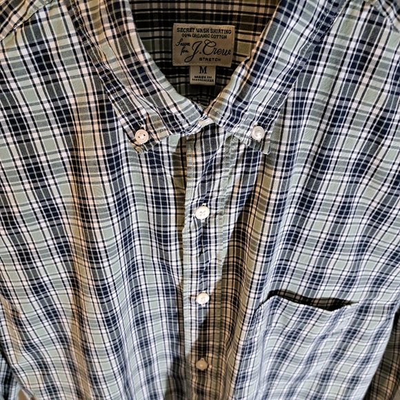 J. Crew | Shirts | J Crew Mens M 98 Organic Cotton Slim Untucked Stretch Button Down Plaid Shirt ...